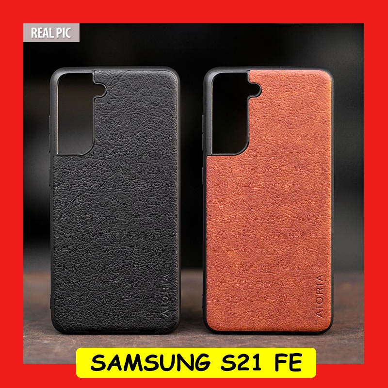 Jual Samsung Galaxy S21 FE - Leather Texture Hybrid Soft Case Casing Cover | Shopee Indonesia