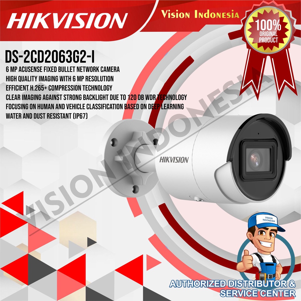 Jual HIKVISION DS-2CD2063G2-I IP CAMERA HIKVISION 6MP ACUSENSE / ORIGINAL | Shopee Indonesia