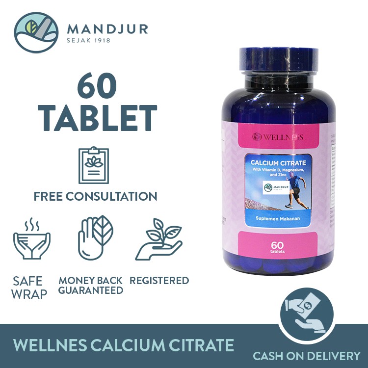 Wellness Calcium Citrate Isi 60 Tablet - Suplemen Tulang dan Gigi ...
