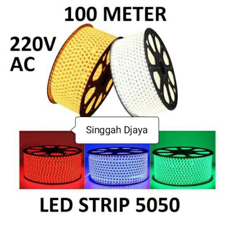 Jual Selang Led Strip 100 Meter SMD 5050 AC 20V | Selang Led Strip ...