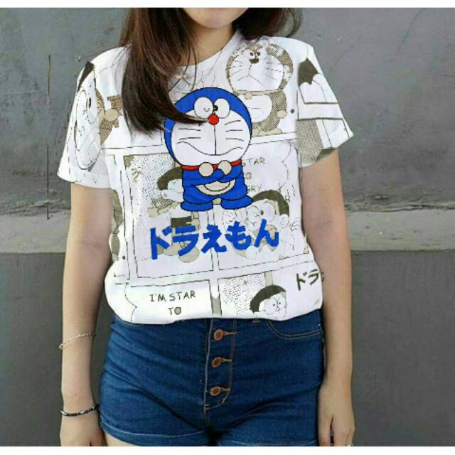 Jual Kaos basic doraemon koran | Shopee Indonesia