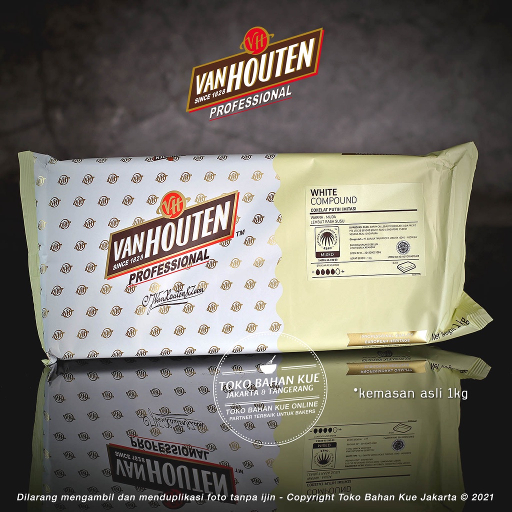 Jual Van Houten - WHITE Chocolate Compound 1kg Coklat Putih Batang ...