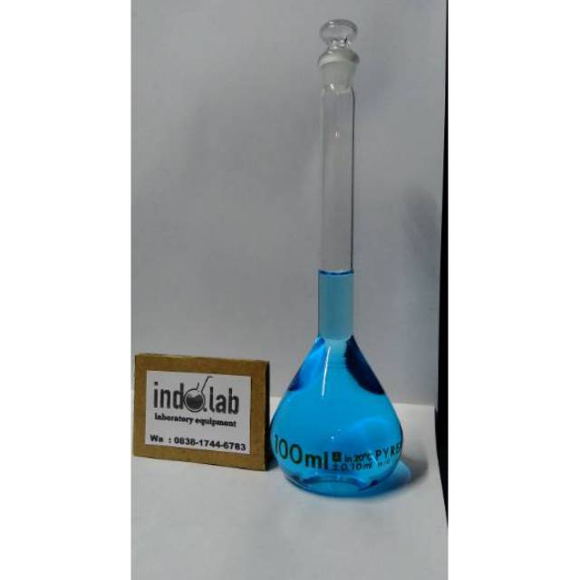 Labu ukur - volumetric flask 100 ml pyrex | Shopee Indonesia