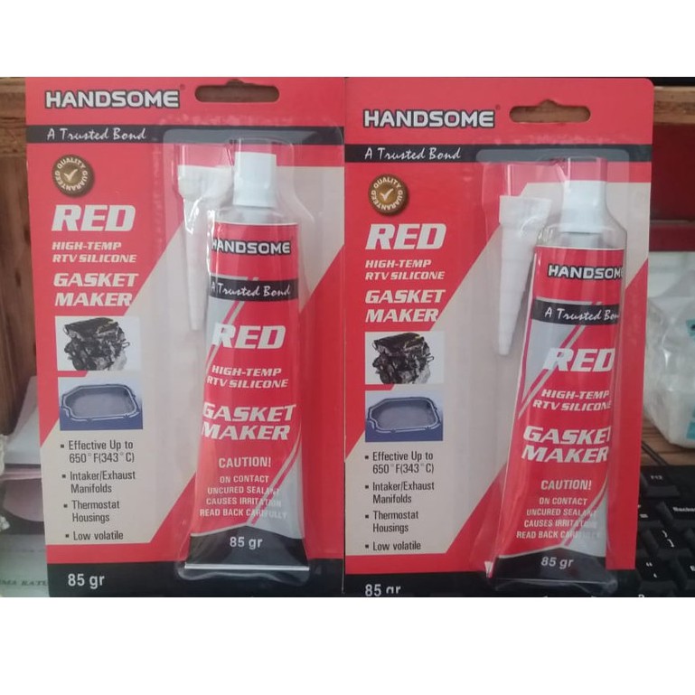 Jual LEM RED SILICONE 85GRAM MERK HANDSOME / High Temp Red Silicone ...