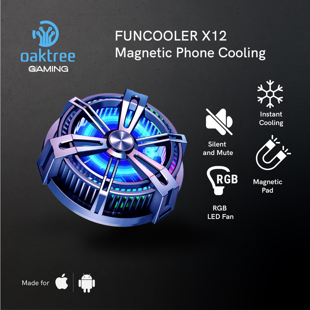 Jual Funcooler X12 Radiator Pendingin HP Magnet Fan Cooler Cooling Fan ...