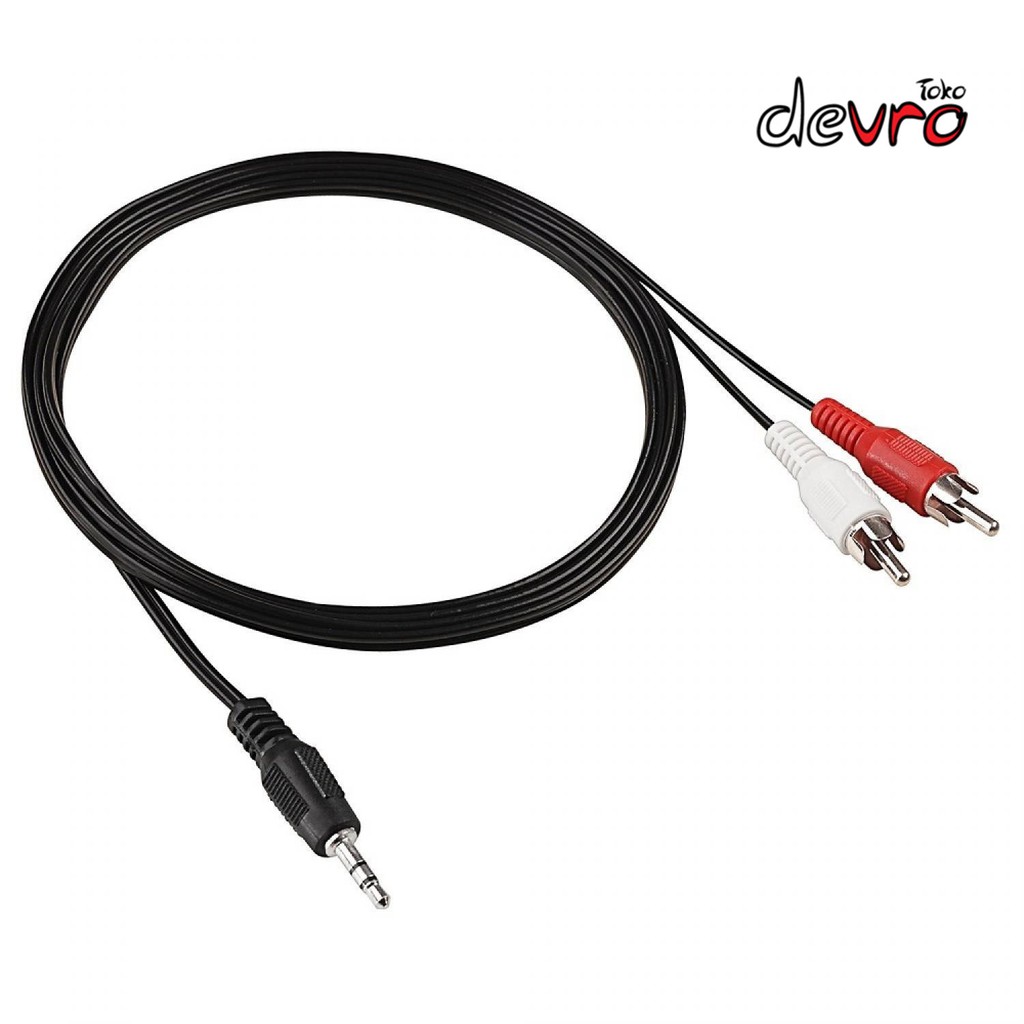 Jual Kabel Jack ke RCA - Jack 3.5mm Stereo to RCA Male Audio Cable 1m Indonesia|Shopee Indonesia
