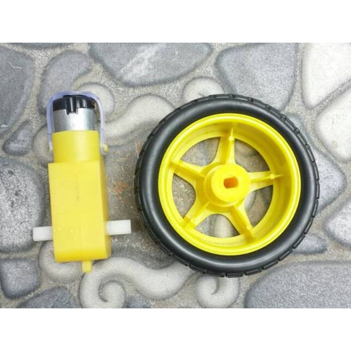 Jual Gearbox 6V + RODA MOTOR DC GEAR BOX SET SMART CAR 1:48 DIY ARDUINO ...