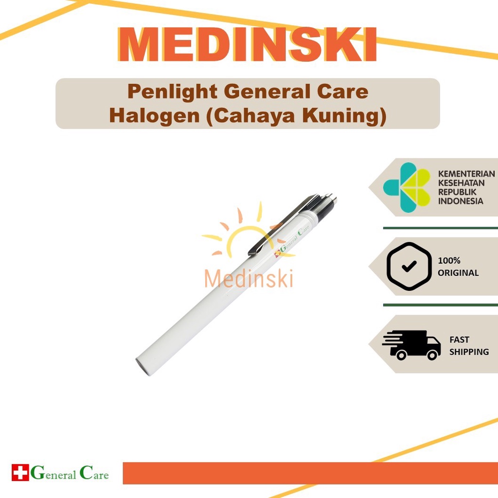 Jual Lampu Pen Penlight THT Pen Light GC Halogen Cahaya Kuning General ...