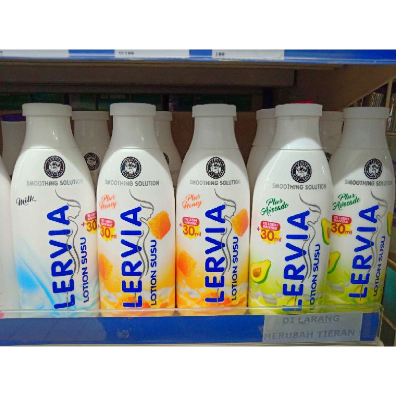 Jual LERVIA LOTION SUSU/HAND BODY LOTION 200+30ML | Shopee Indonesia