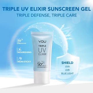Jual YOU Sunscreen Triple UV Elixir SPF 50+ PA++++ UVA UVB Blue Light Protection] Acnes ...