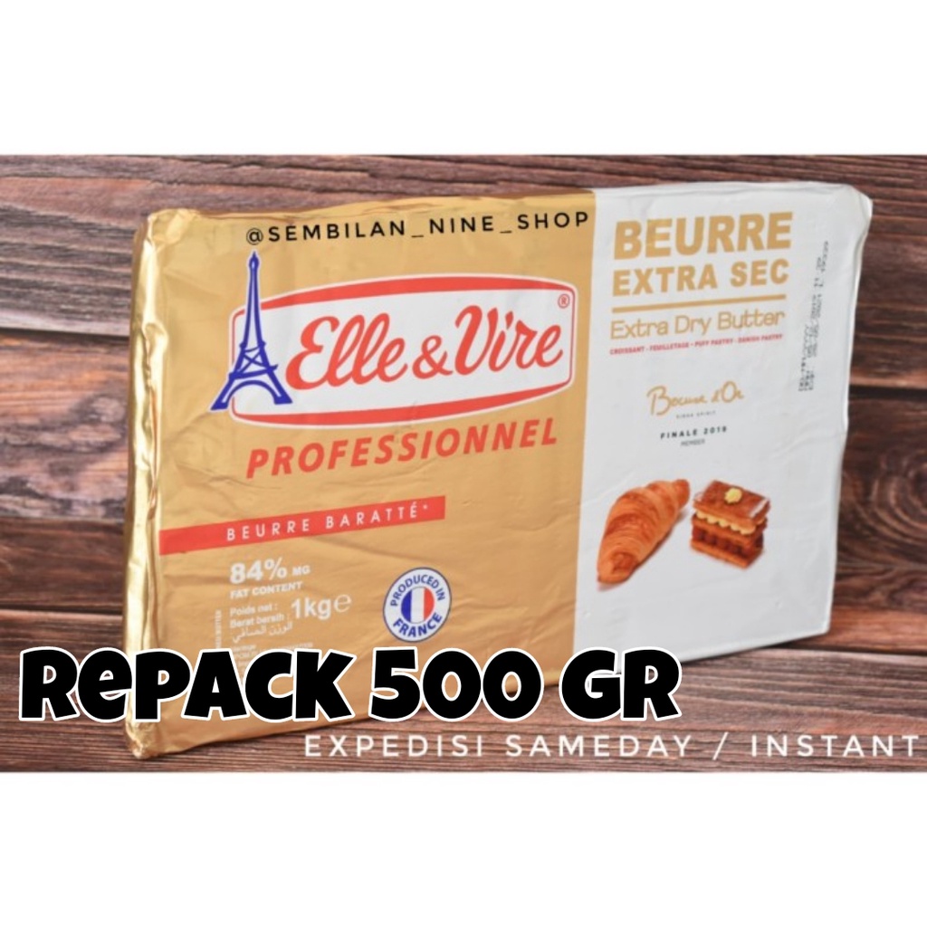 Jual Elle & Vire BUTTER SHEET 500 GRAM 84% Fat Extra Dry Elle and Vire ...