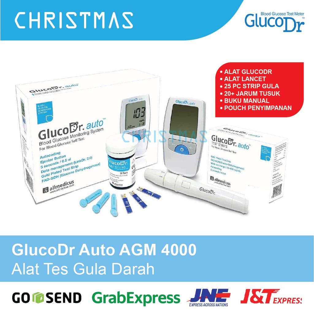 Jual GlucoDr Auto AGM 4000 25 Strip Alat Cek Gula Darah Gluco Dr ...