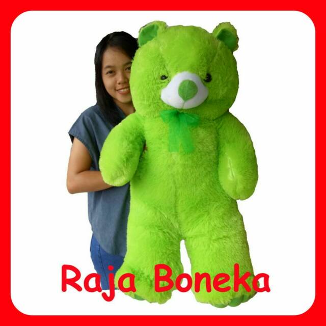 Jual Boneka Beruang Besar Jumbo Hijau 90cm Teddy Bear Panda Murah Bahan ...