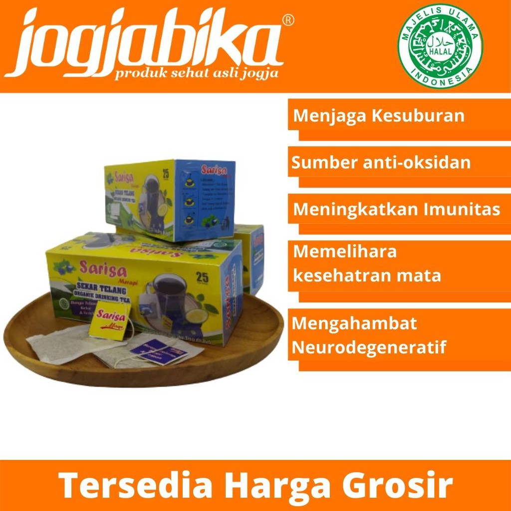 Jual Teh Celup Bunga Telang Sereh Sarisa Merapi Jogjabika 25 Tea Bags ...