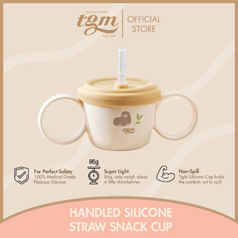 Jual TGM 2in1 HANDLED SILICONE STRAW / SNACK CUP | Silikon cup ...