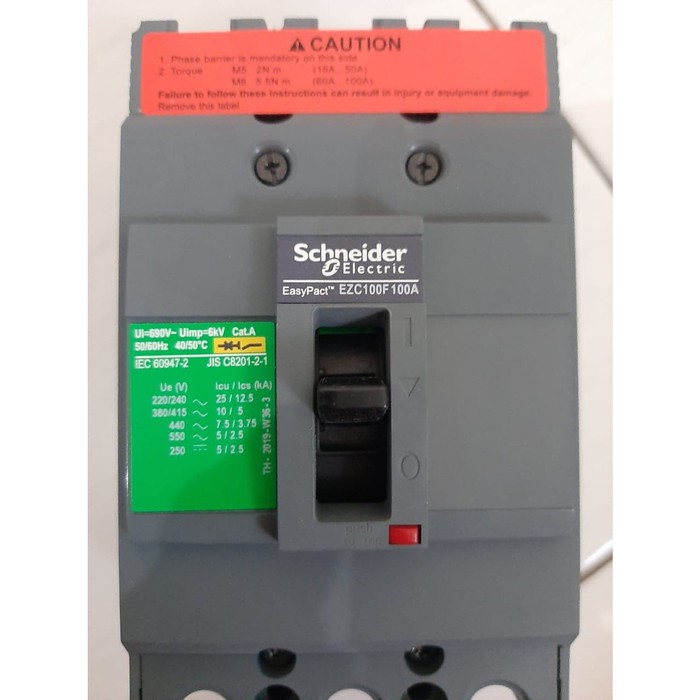 Jual MCCB SCHNEIDER Breaker EZC100F 3P 40A 75A 80A 100A 10kA | Shopee Indonesia