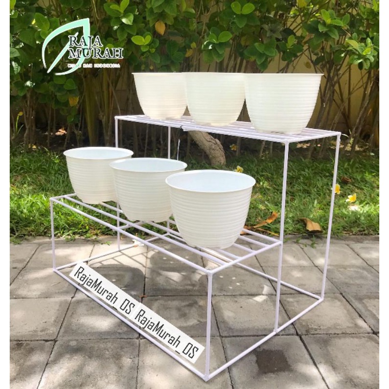 Jual STANDING POT BESI MINIMALIS SUSUN 2 / RAK BUNGA / POT BUNGA ...