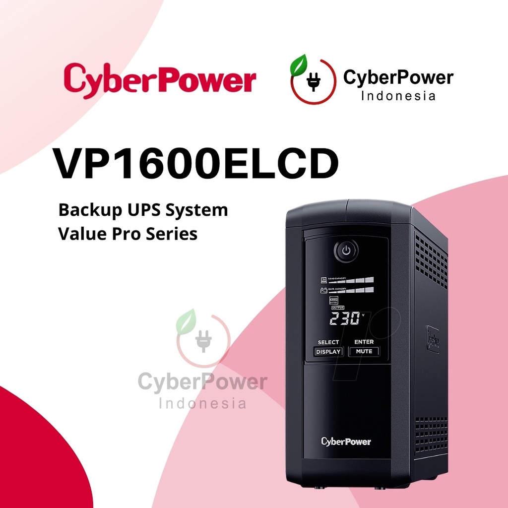 Jual CyberPower Backup UPS System Value Pro Series-VP1600ELCD | Shopee ...