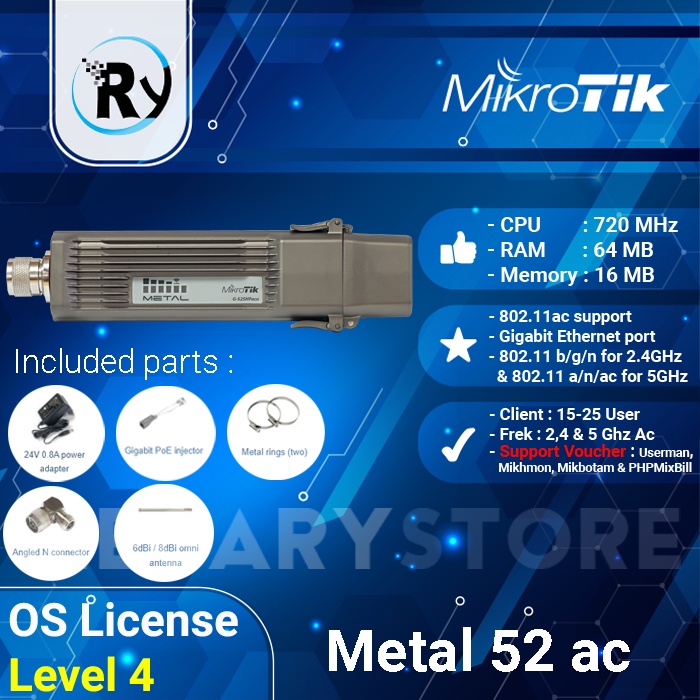 Jual Mikrotik RBMetalG-52SHPacn Metal 52 ac 2.4GHz 5GHz Routerboard ...