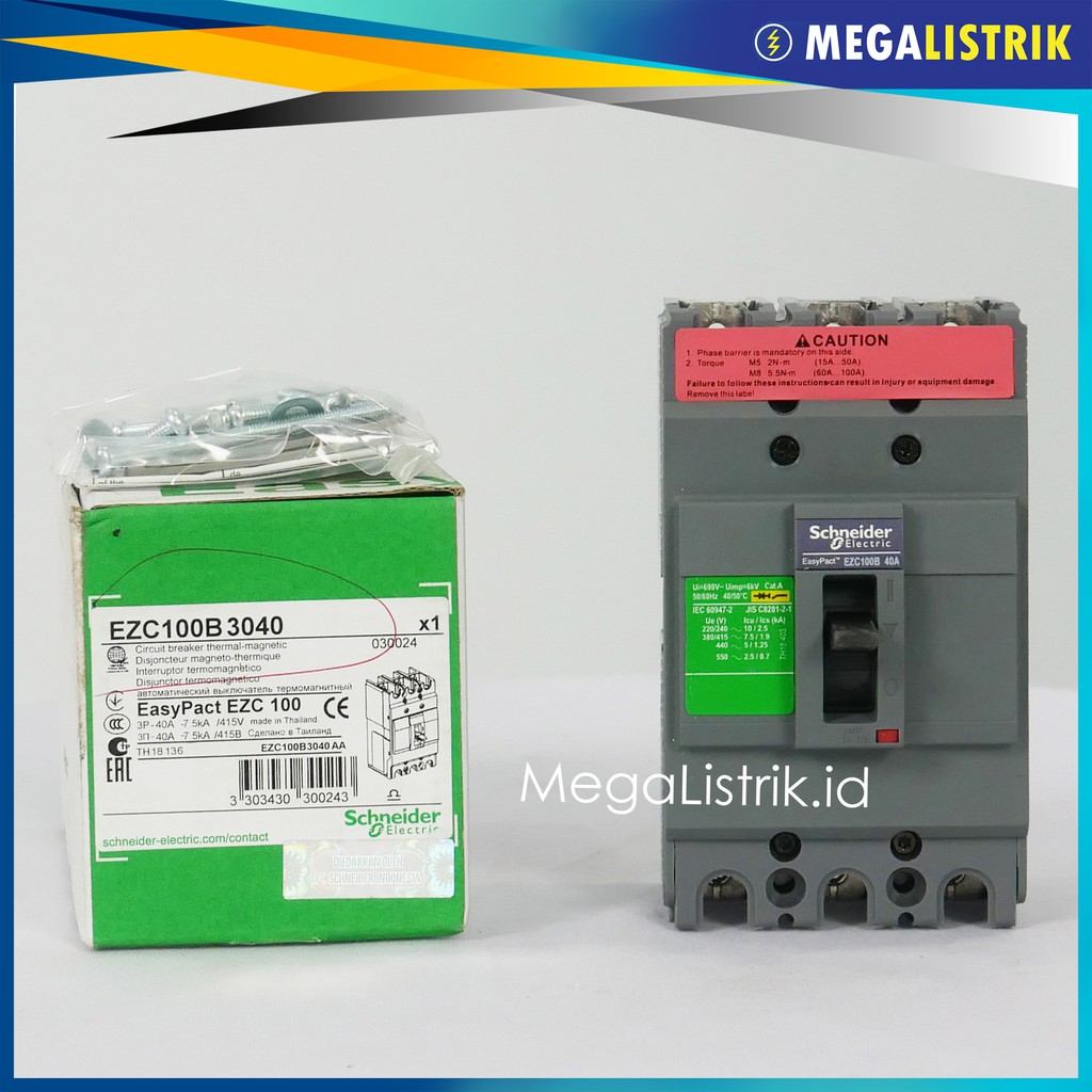 Jual SCHNEIDER MCCB 3P 40A / NFB / EZC EASYPACT BREAKER EZC100B3040 Indonesia|Shopee Indonesia