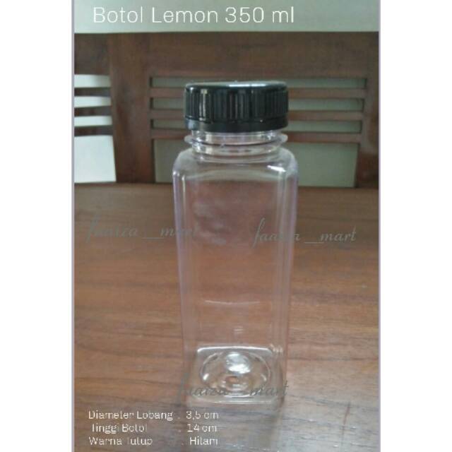 Jual 6 pcs - Botol Plastik LEMON 250 ml tebal/Mulut Botol Lebar /susu ...