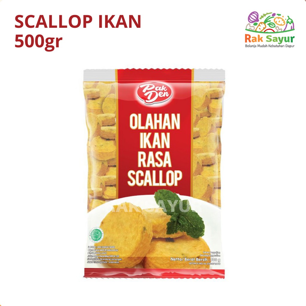 Jual Scallop Rasa Ikan Olahan Pak Den 500gr Seafood Kerang Frozen ...