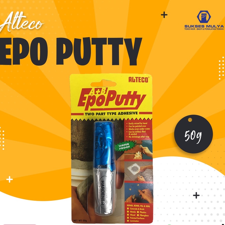 Jual Lem EpoPutty Alteco 50gr / Epoxy / Epo Putty / Lem Tambal Serba ...