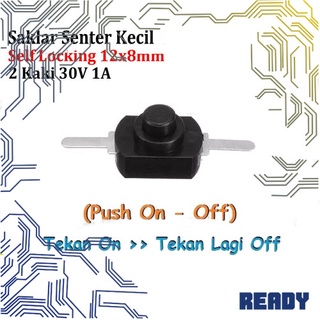 Jual Saklar Senter 30V 1A Self Locking 2 Pin Saklar Mini Push Button DC ...