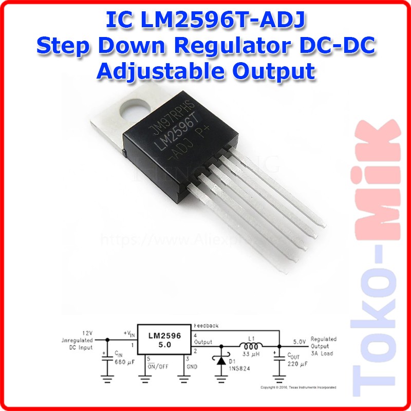 Jual IC LM2596 LM2596T LM2596T-ADJ Step Down DC-DC Adjustable Output DIP | Shopee Indonesia
