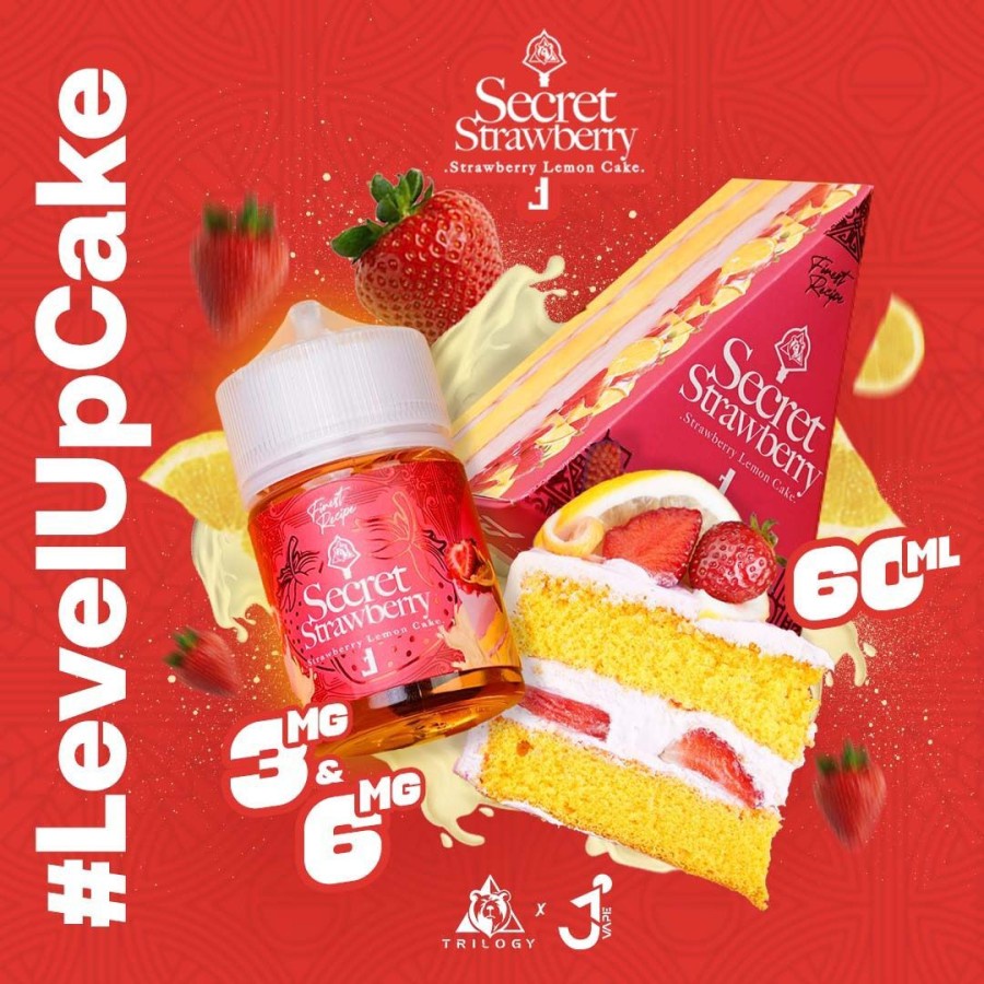 Jual SECRET V2 STRAWBERRY 60ML BY JVAPE SURABAYA X TRILOGY BREWERY E ...