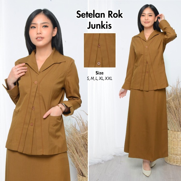Jual WANITA-PNS-SERAGAM- BLAZER KERJA KANTOR SERAGAM DINAS PEMDA SERAGAM KHAKI BAJU DINAS ...