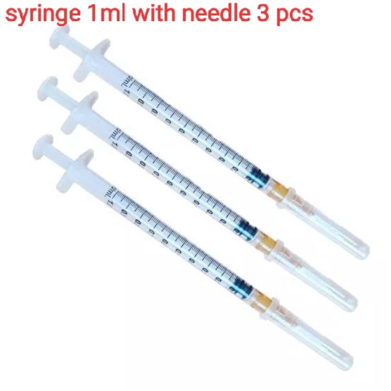 Jual Syringe 1ml/cc with needle / alat suntik plus jarum 3 pcs | Shopee ...