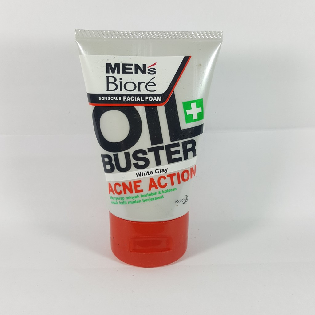 Jual Men's Biore Facial Foam Oil Buster Acne Action 100 gr - Pembersih ...