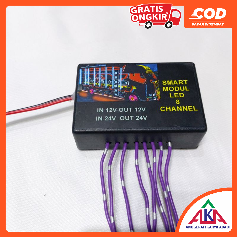 Jual Modul Kontrol Lampu LED 8 Channel bak TRUK / BUS Controller LED ...