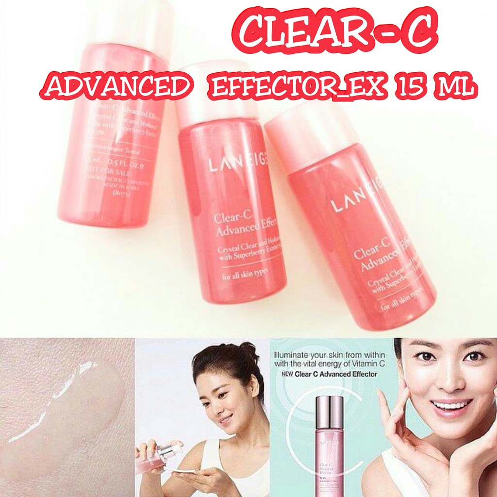 Jual LANEIGE CLEAR - C ADVANCED EFFECTOR EX 15 ML WITH COTTON PADS TRAVEL SIZE | Shopee Indonesia