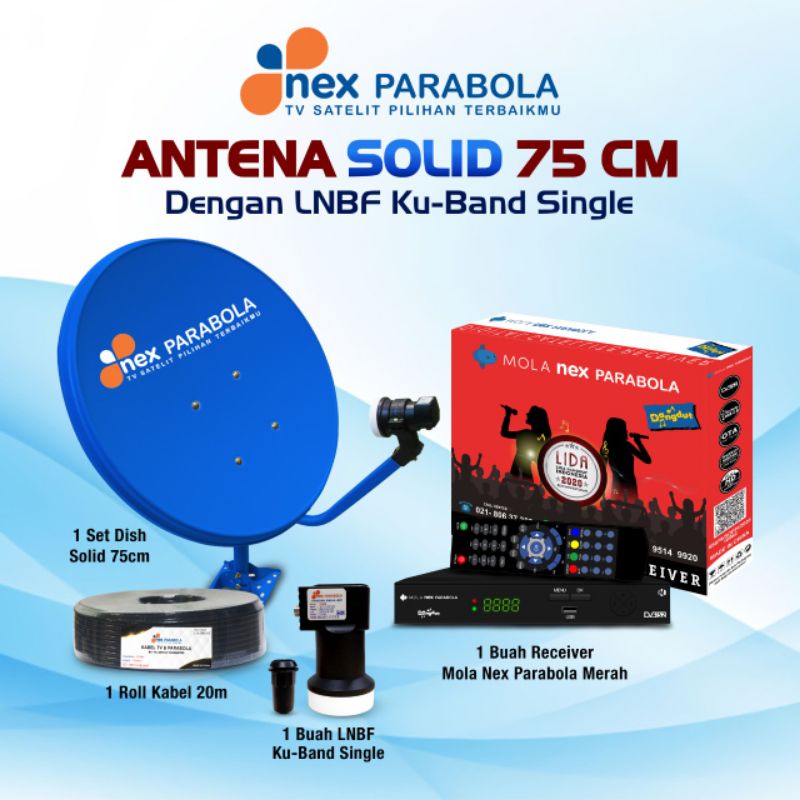 Jual NEX PARABOLA 1SET PARABOLA LENGKAP PARABOLA MINI 75CM | Shopee ...