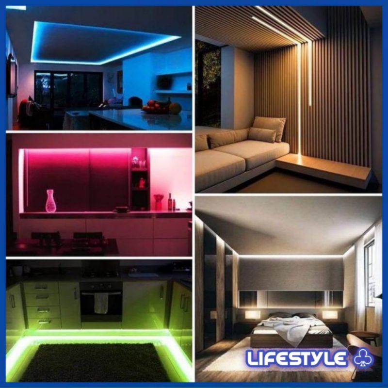 Jual lampu ruangan plafon dinding meja kursi hias led strip paket ...