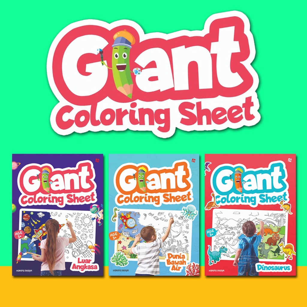 Jual Giant Coloring Sheet Luar Angkasa/Dunia Bawah Laut/Dinosaurus ...