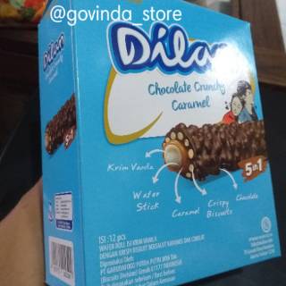 Jual DILAN# COKLAT CRUNCHY CARAMEL ISI 1BOX12PCS | Shopee Indonesia