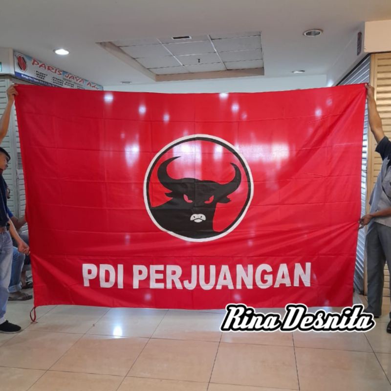 Jual bendera partai pdi perjuangan ukuran 2x3 meter | Shopee Indonesia