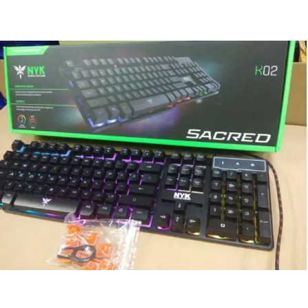 Jual NYK ( K02 / K-02 ) Keyboard Gaming RGB warna BLACK / + 8 Keycaps ...