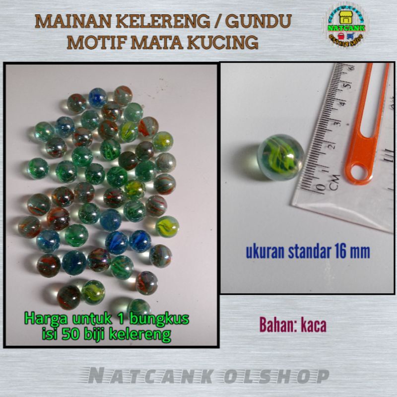 Jual kelereng atau Gundu kecil atau standard motif mata kucing perpack ...