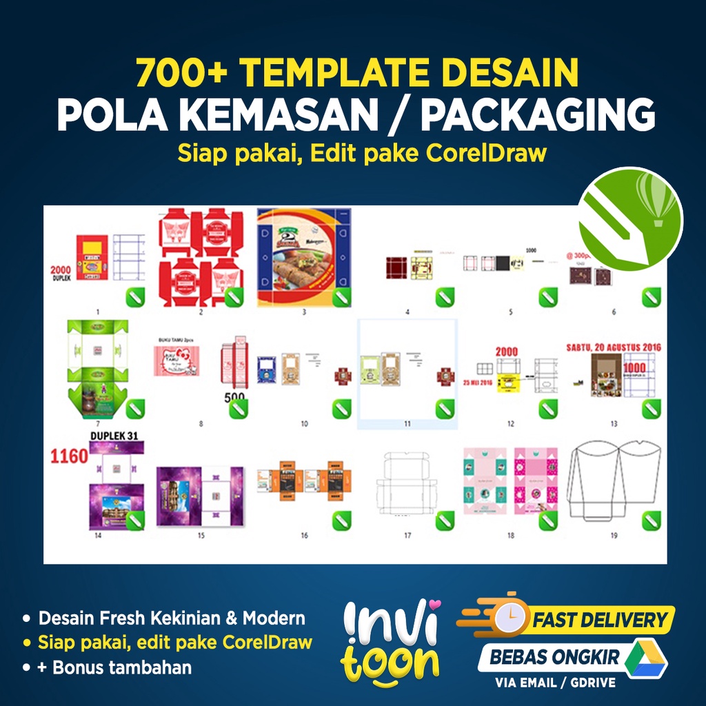 Jual 700+ Template Desain Pola Kemasan Produk Format CDR | Shopee Indonesia