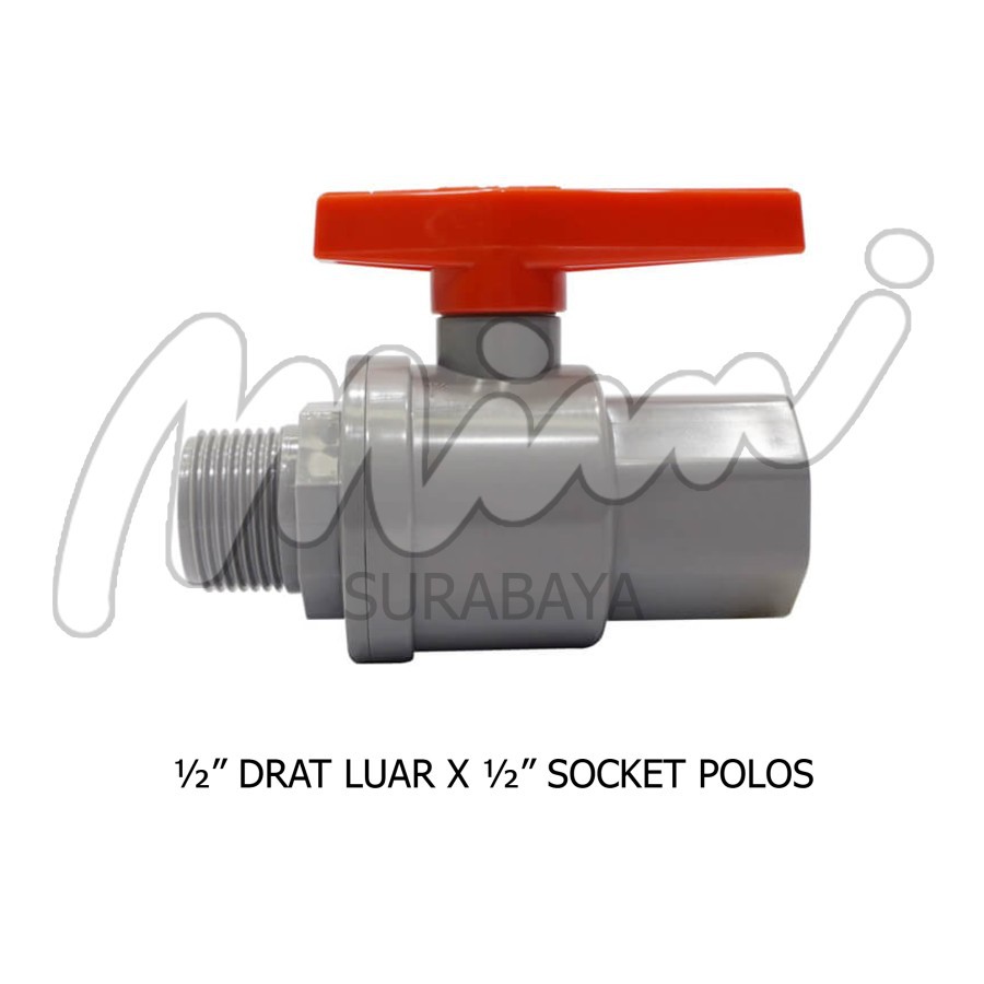 Jual Ball Valve Stop Kran Sok Drat Luar SDL 1/2" x 1/2" KDJ Taiwan | Shopee Indonesia