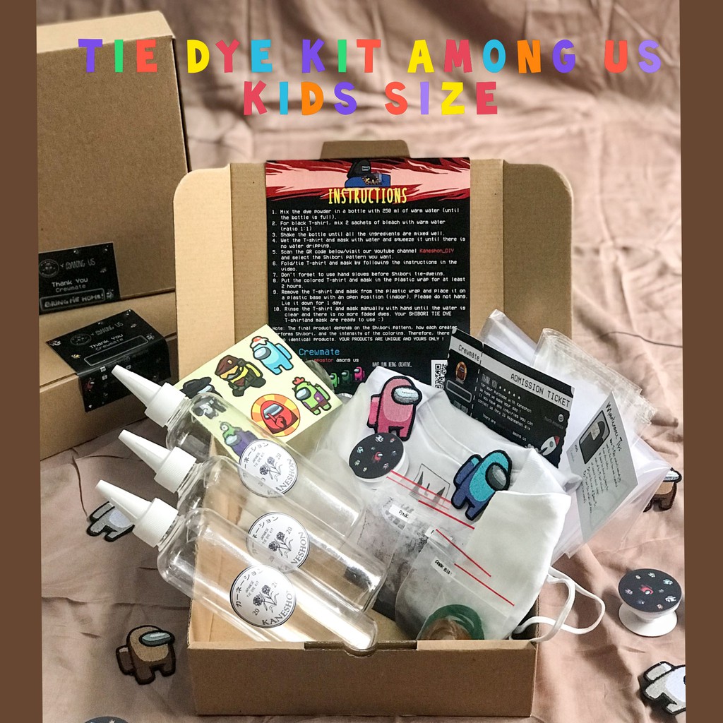 Jual TIE DYE KIT KIDS SIZE AMONG US (Kaos dan Masker) Indonesia|Shopee ...