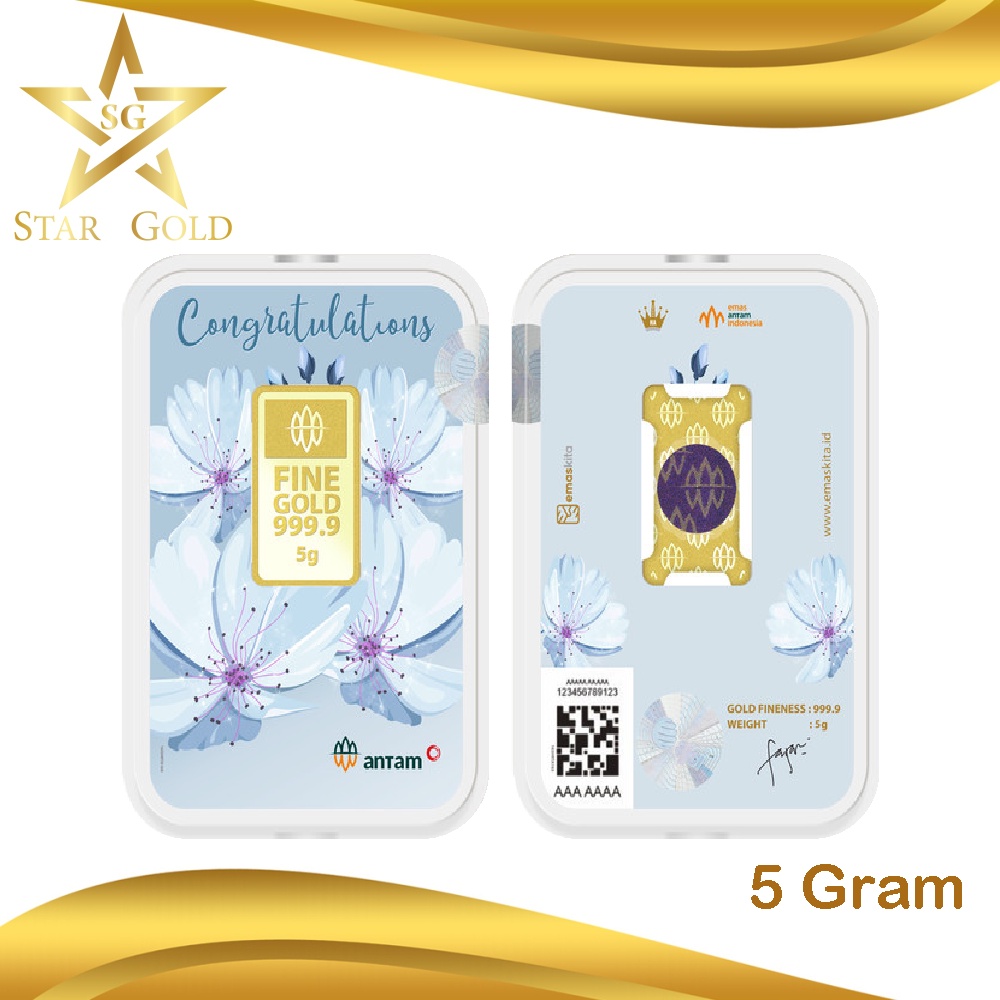 Jual Star Gold Antam Indonesia Congratulations Series 5 Gram | Shopee ...