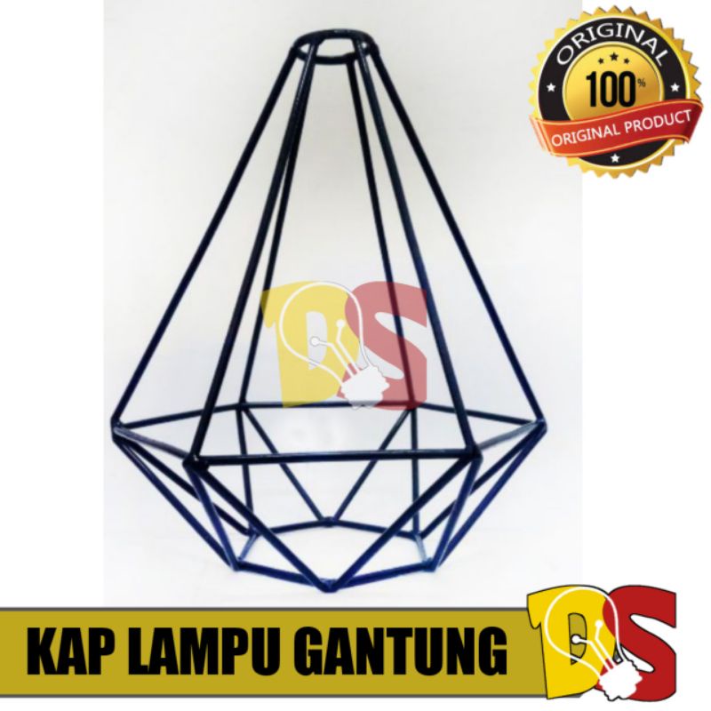 Jual PROMO!!! KAP LAMPU GANTUNG VINTAGE DIAMOND RANGKA BESI 4 ml | Shopee Indonesia