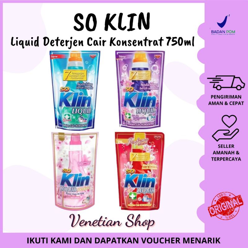 Jual So Klin Liquid Anti Bacterial Liquid Softergent 750ml | Soklin | Shopee Indonesia
