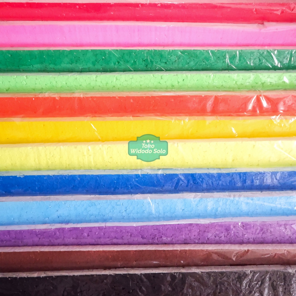 Jual KHUSUS INSTAN Gabus Styrofoam Warna Warni Tebal 1cm Ukuran 40x60cm ...