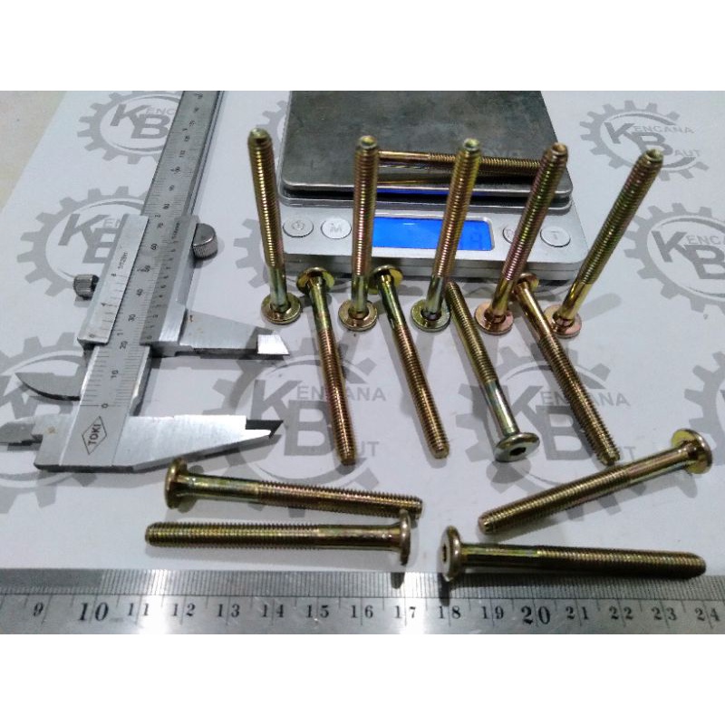 Jual BAUT JCBC M6 X 60 / BAUT MEBEL/ FURNITURE/ KNOCKDOWN Kuning ...